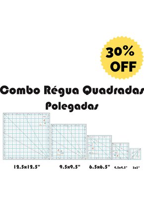 Combo Réguas Quadradas Em Polegadas