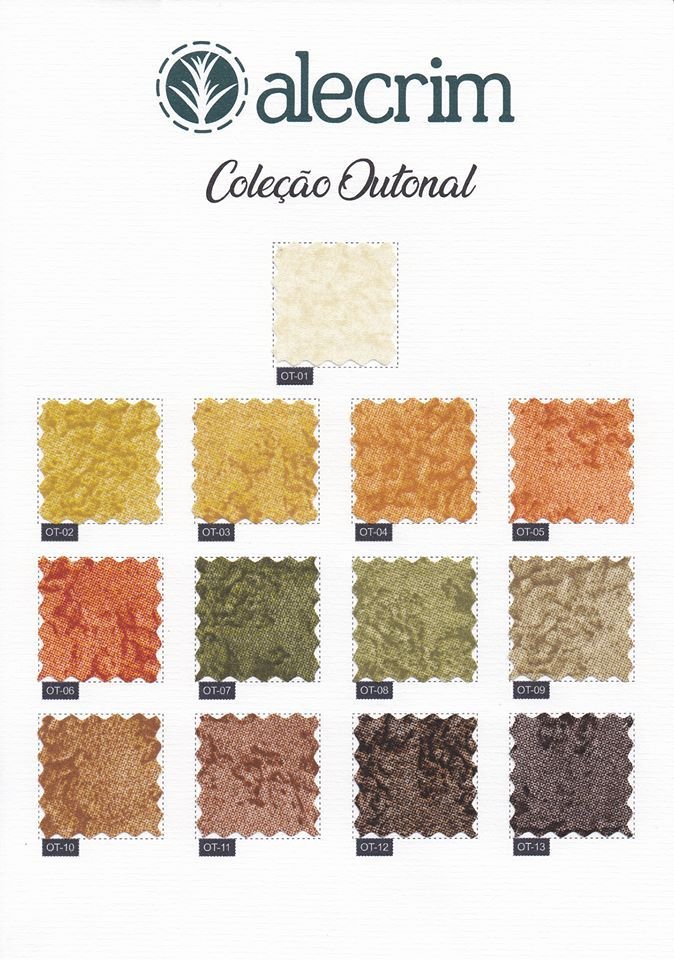 Tricoline 100% Algodão Alecrim Tecidos OT-01 - Outonal/ Neutros