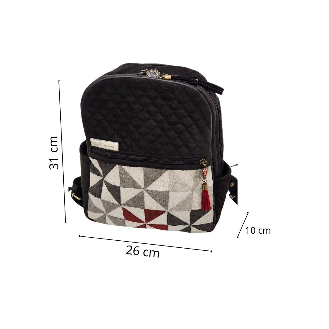Bolsa de Patchwork Ana Cosentino - Bolsa 16 - Mini Mochila