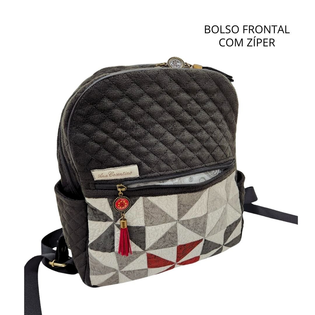 Bolsa de Patchwork Ana Cosentino - Bolsa 16 - Mini Mochila