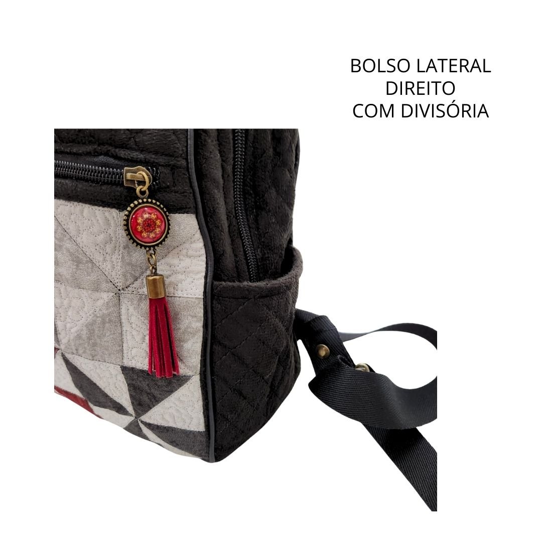 Bolsa de Patchwork Ana Cosentino - Bolsa 16 - Mini Mochila